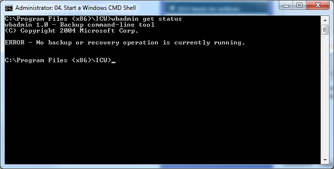 BA2507 Another image backup is already running